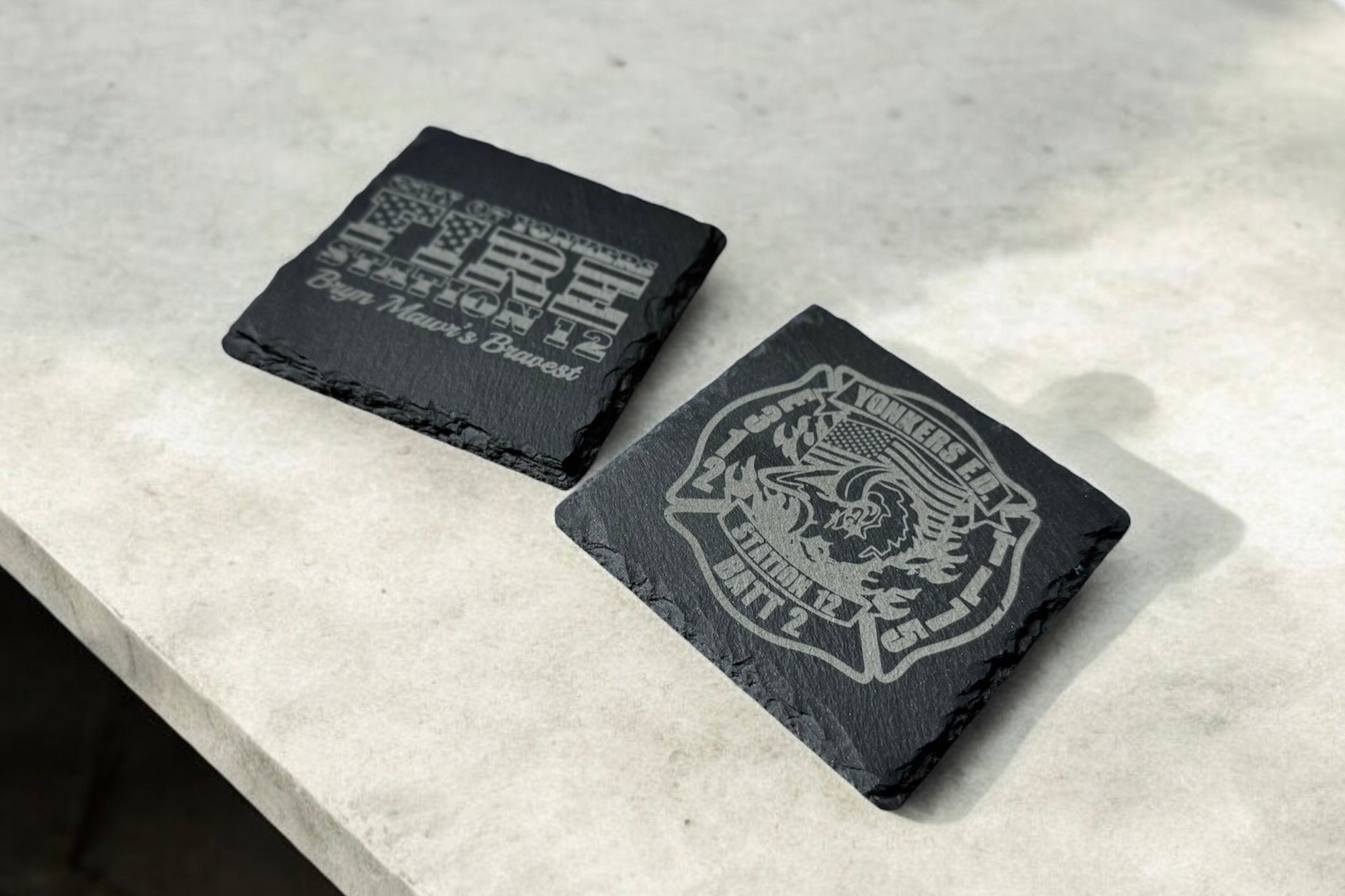 Custom Engraved Slate Coasters [Set of 4] – Big Bear Apparel